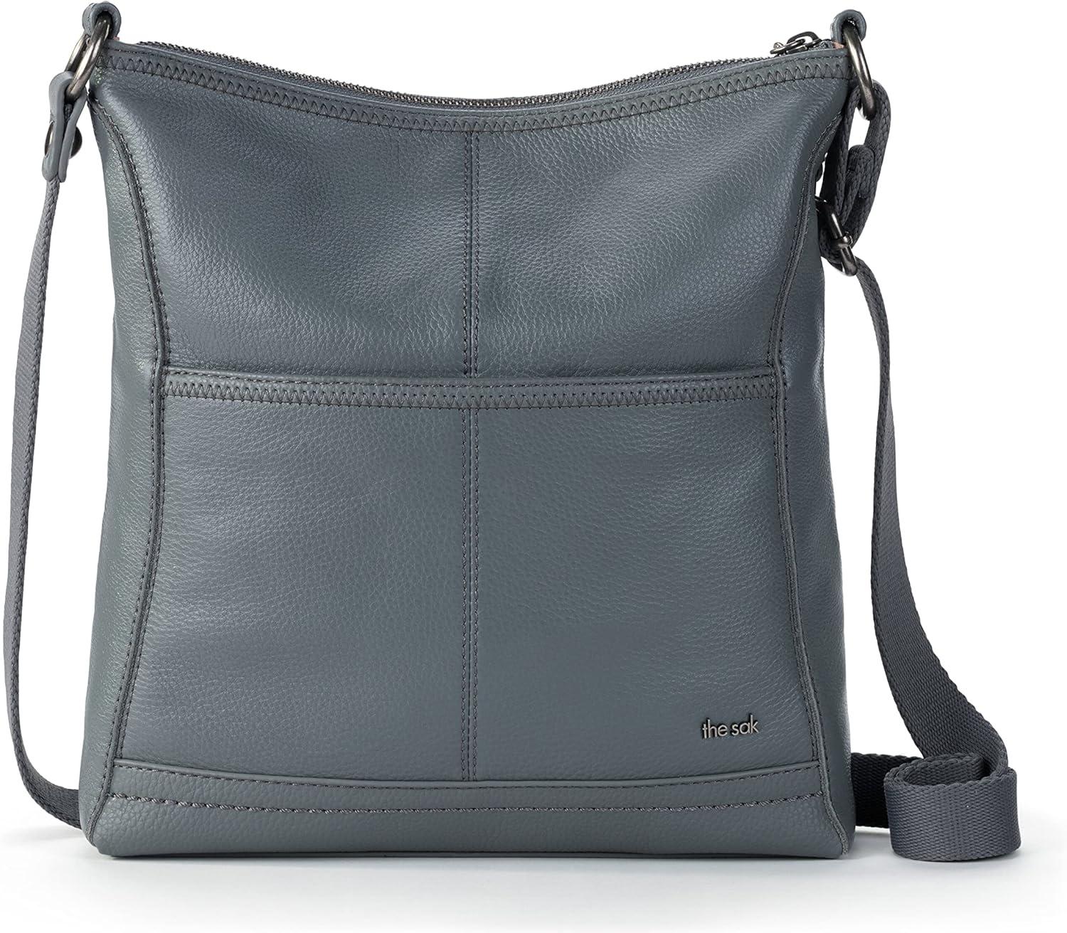 The Sak Iris Crossbody in Leather, Convertible Design, Dusty Blue - The ...